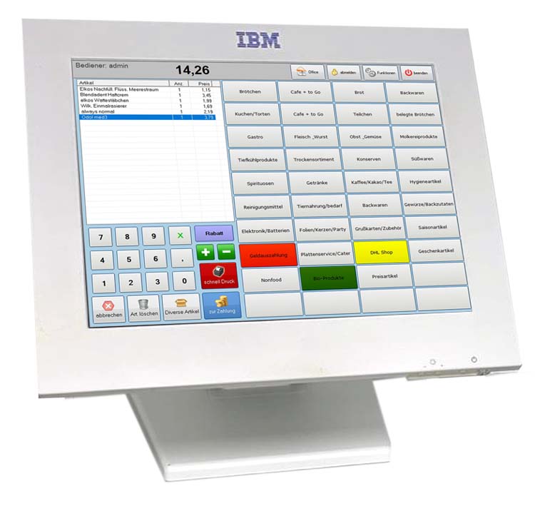12 Zoll TSE Konform Kassensystem Einzelhandel Imbiss Dönerladen mit TSE ...